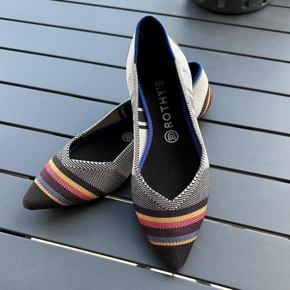 Rothy's | Shoes | Rothys The Point Womens Striped Flats Inverse Stripe ...